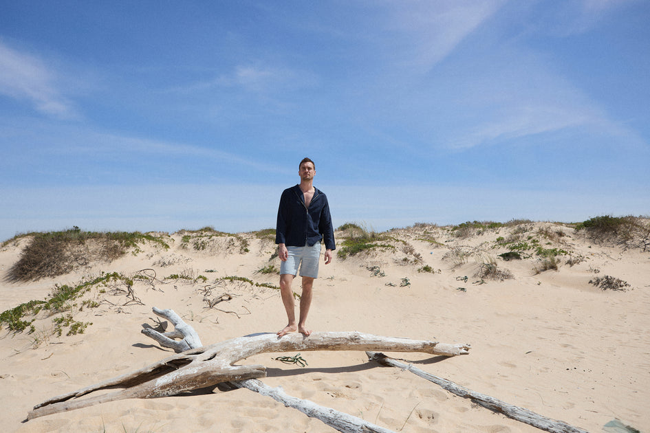 Short de bain mosaïques bleu éco-responsable pour homme - Apnée